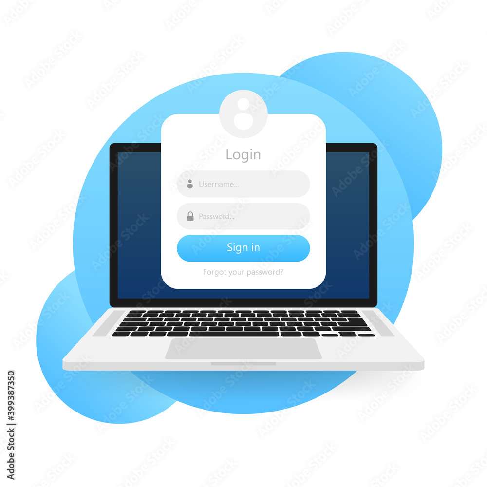 Login form icon. Login form page. Vector illustration. Stock Vector ...