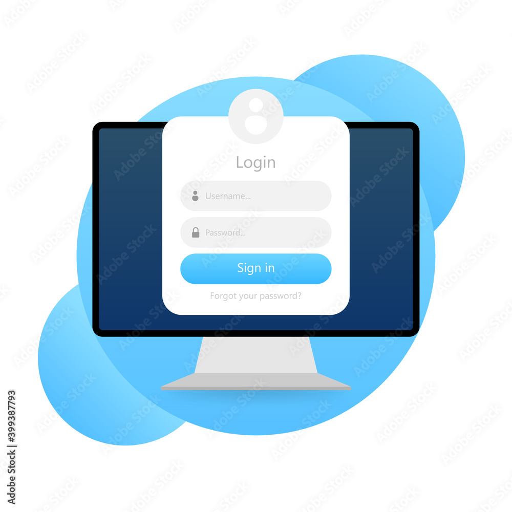 Login form icon. Login form page. Vector illustration. Stock Vector ...