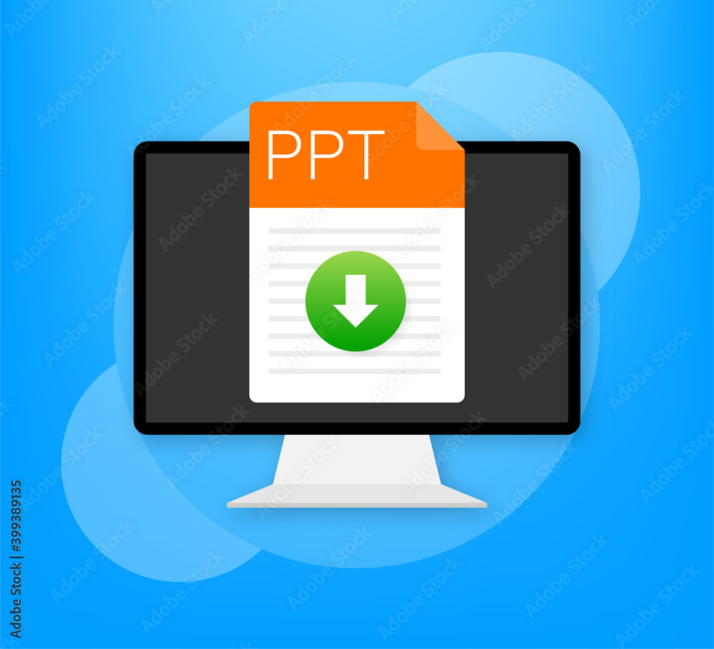 PPT file icon. Spreadsheet document type. Modern flat design graphic ...