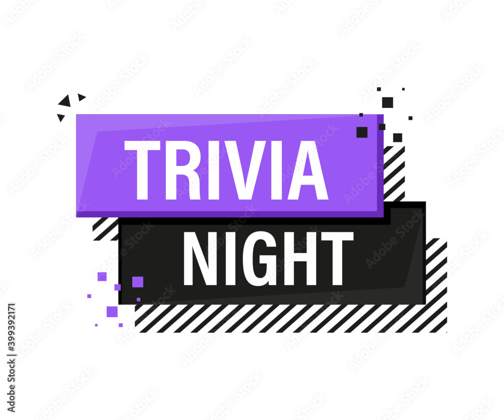 Trivia night banner in 3D style on white background. Vector ...