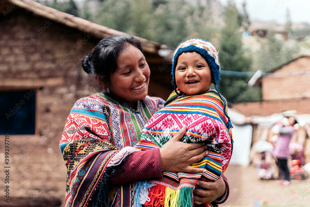 Peruvian Mom With Her Child Stock Photo | Adobe Stock