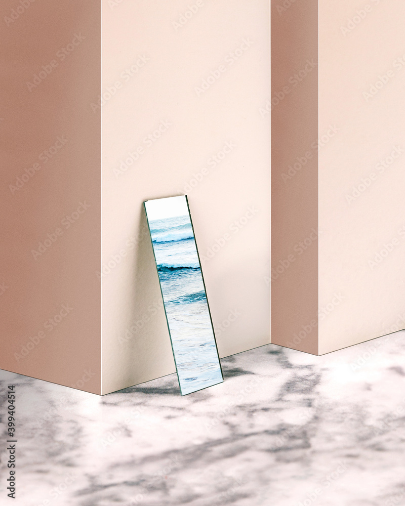Mirror leaning up against wall Stock Photo | Adobe Stock