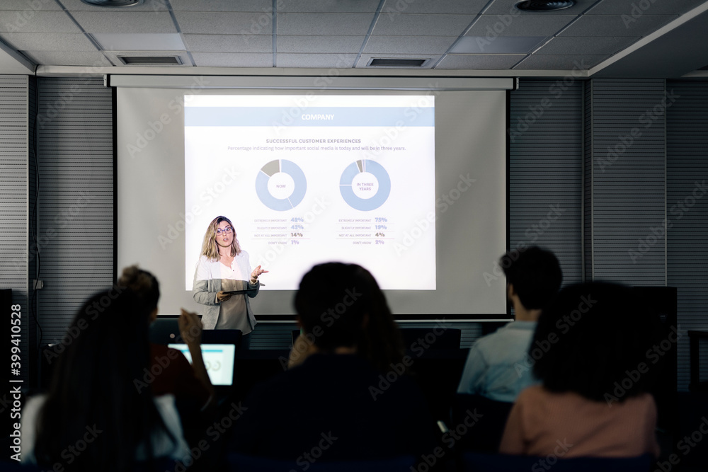 Business Woman Presenting Project at Office Stock Photo | Adobe Stock