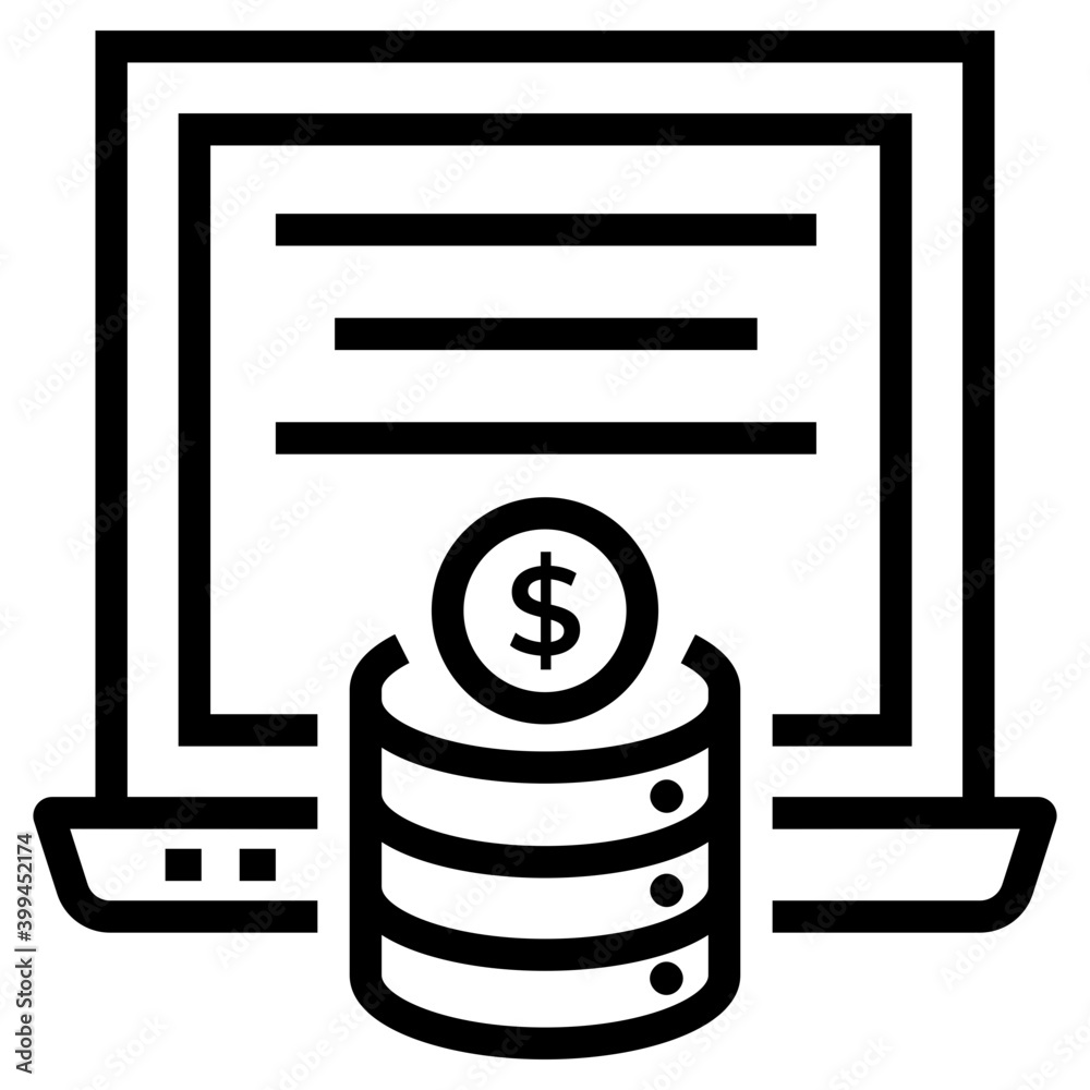 Data monetization icon in line design Stock Vector | Adobe Stock