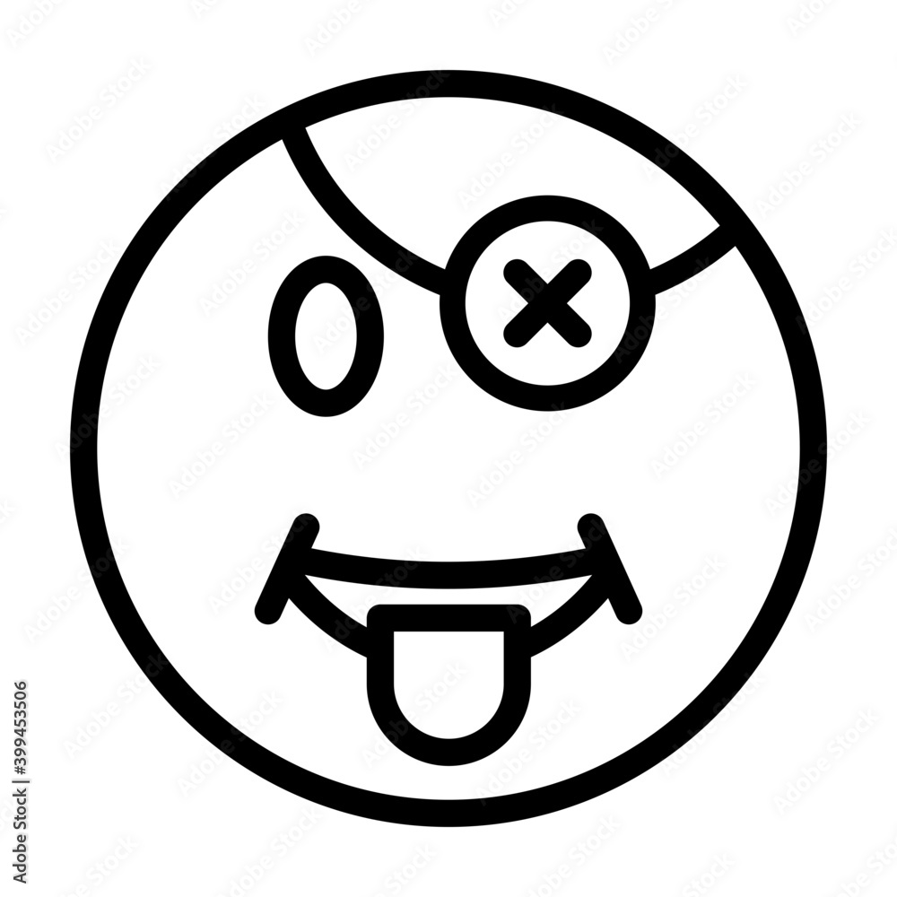 Eye patch emoji design line vector Stock Vector | Adobe Stock