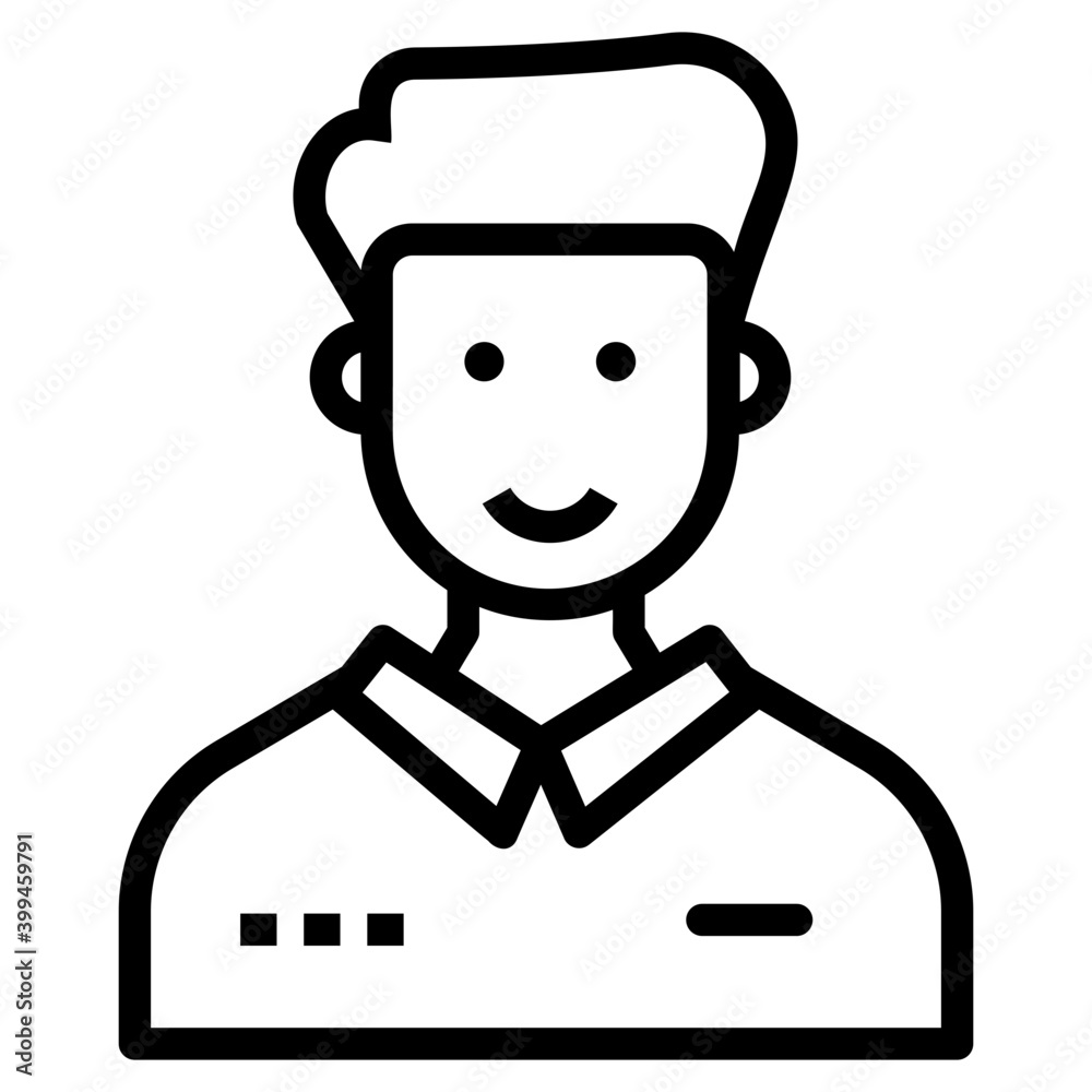 Teenage boy icon in line design Stock Vector | Adobe Stock