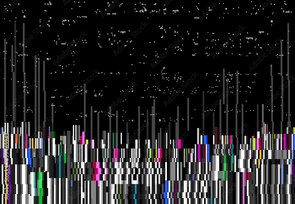 Glitch color lines, vector distorted background Stock Vector | Adobe Stock