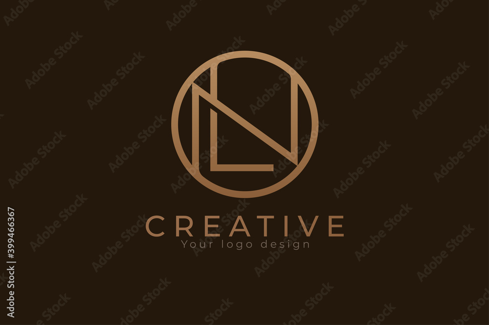 Abstract initial letter L and N logo,usable for branding and business ...