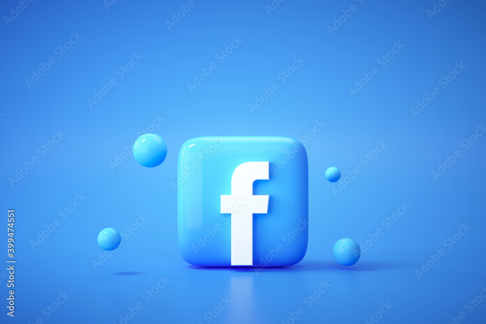 3D Facebook logo background. Facebook a famous social media platform ...