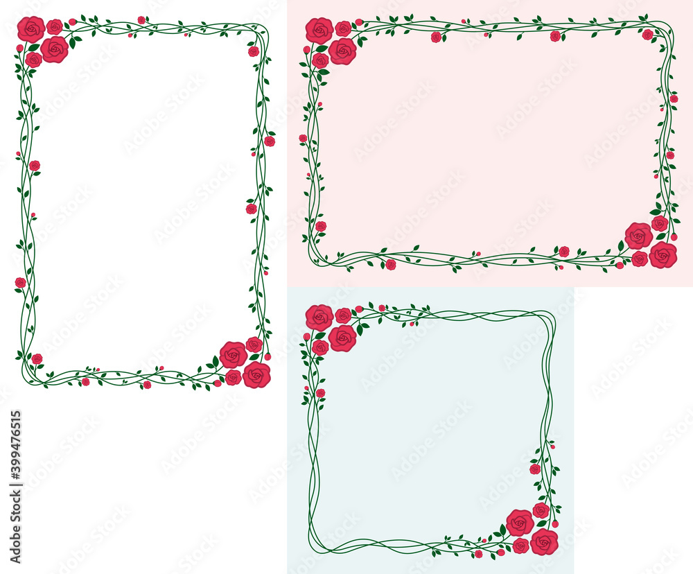 Rose themed background.A frame that gave a change in size to the same ...