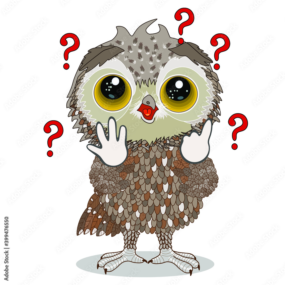 emoji with a owl who, with his whole appearance, shows that he cannot ...