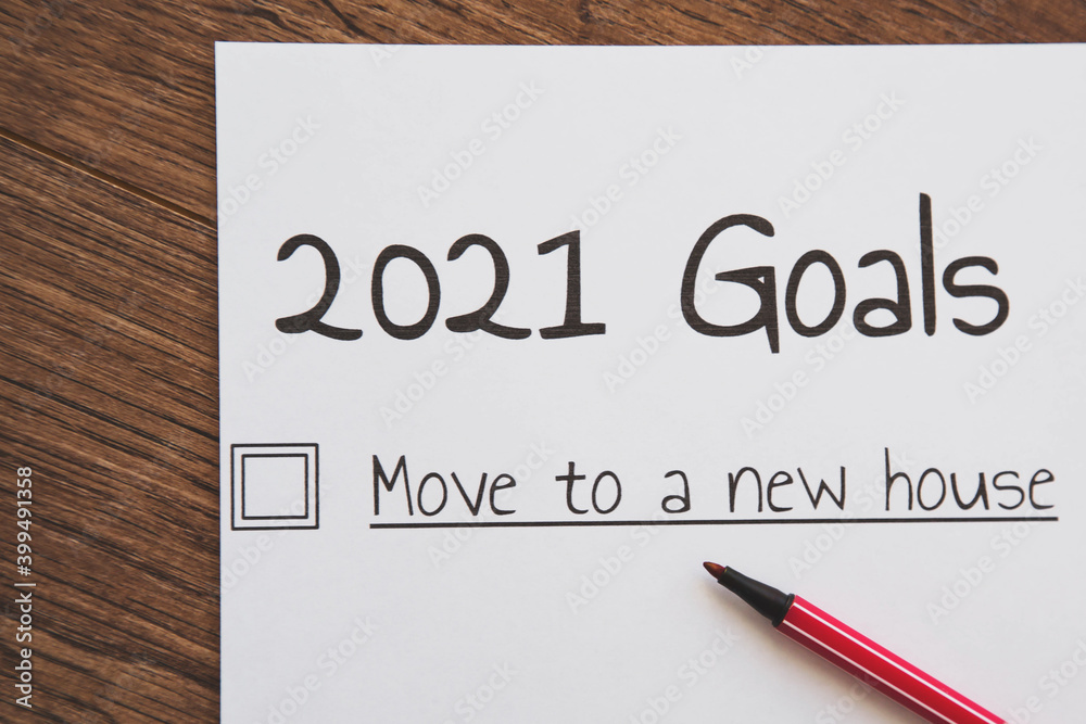planner of goals and plans for 2021, a sheet of paper with the ...
