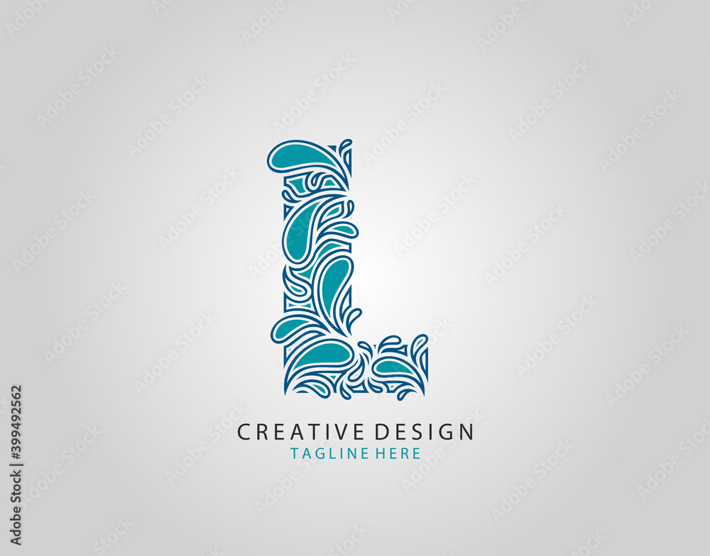 Water Splash L Letter Logo Icon, water droplets and splash alphabet ...