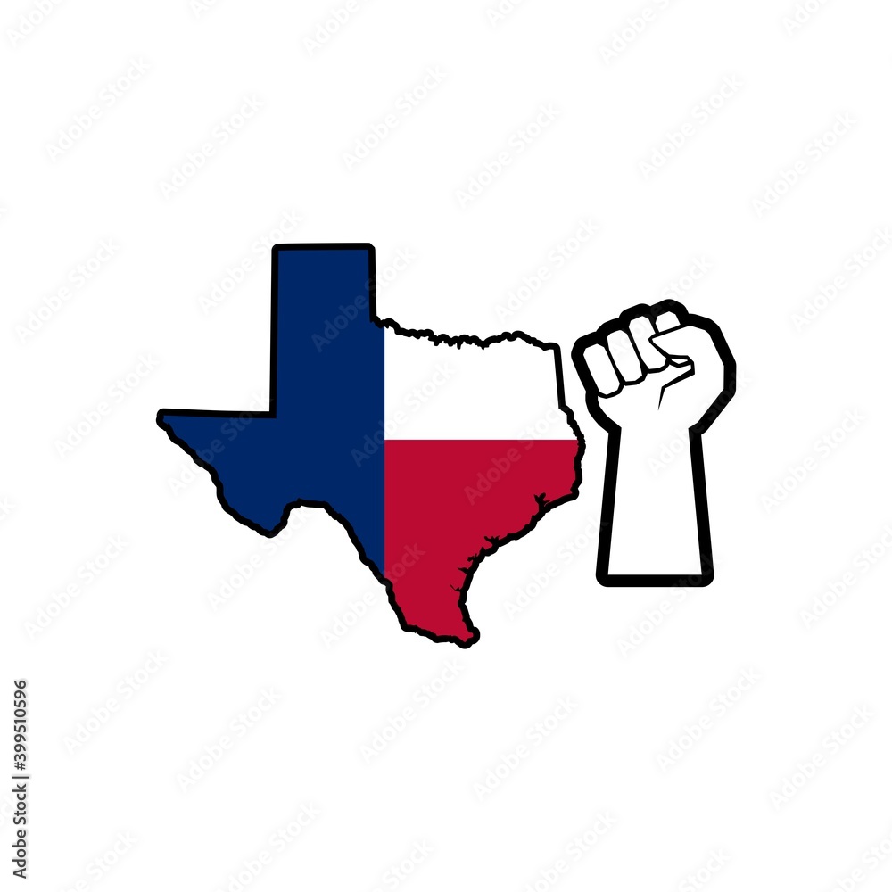 Texas map icon. Texas protest symbol isolated on white background Stock ...