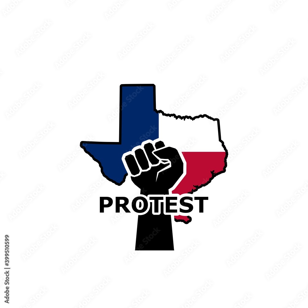 Texas map icon. Texas protest symbol isolated on white background Stock ...