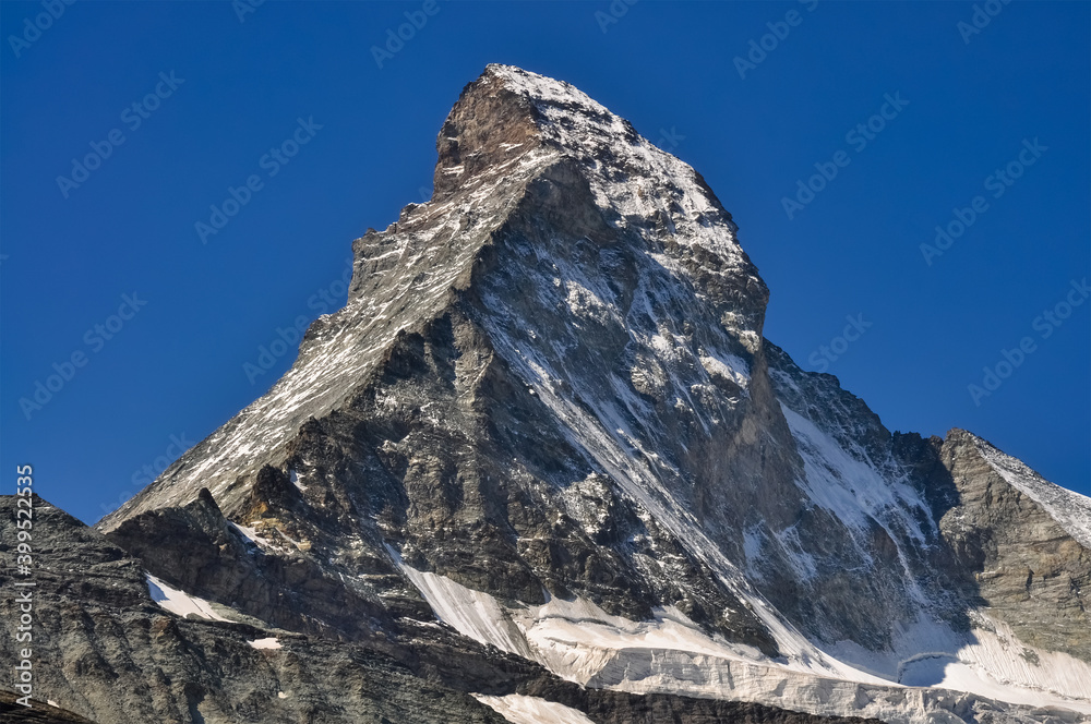 Matterhorn Berg Schweiz Wallis Zermatt Panorama Reflektion Stafelalp ...