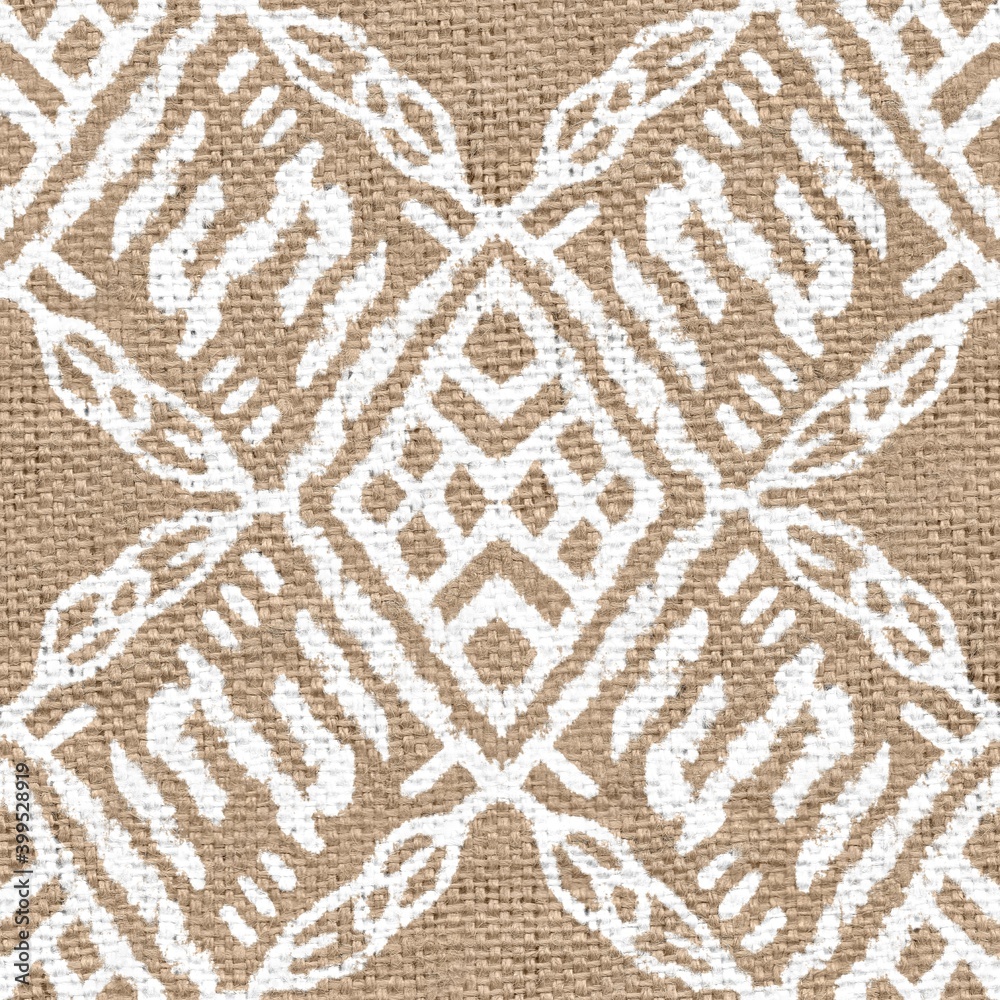 Seamless burlap with white paint pattern overlay. High quality ...
