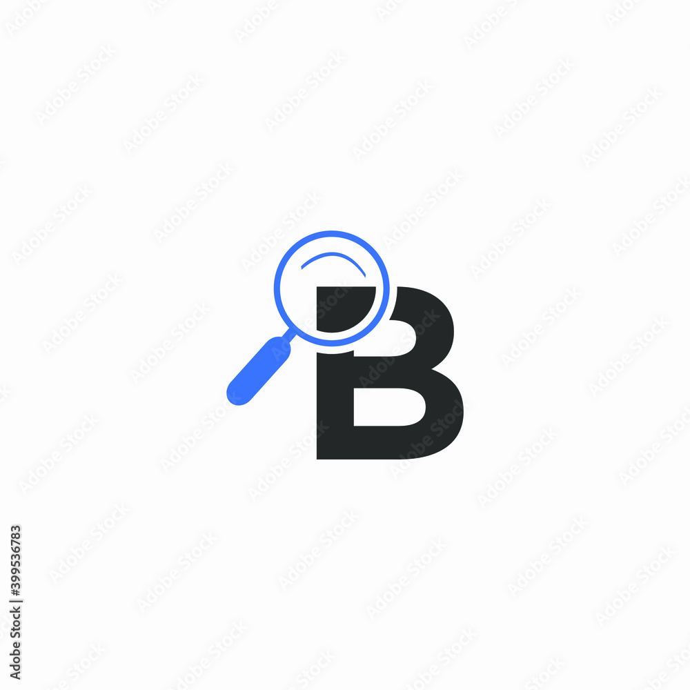 magnifying glass letter B logo Stock Vector | Adobe Stock