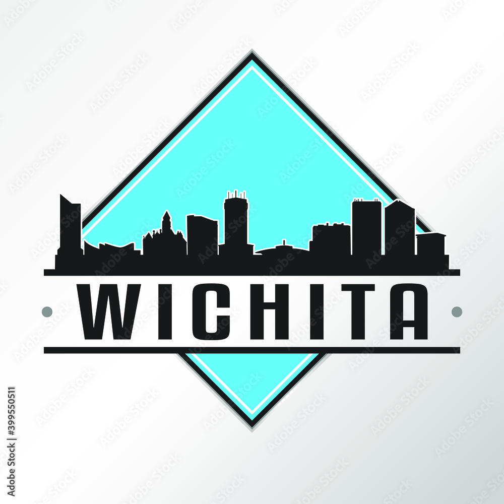 Wichita Kansas Skyline Logo. Adventure Landscape Design. Vector ...