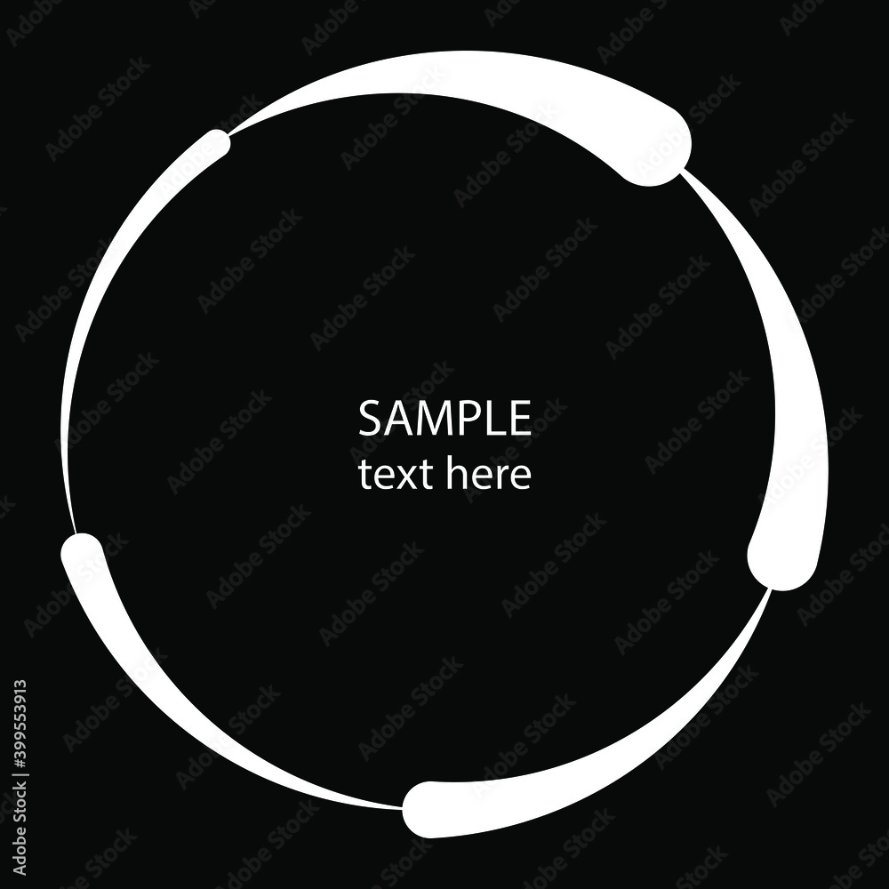 Round abstract white shape. Design element for logo, sign, symbol ...