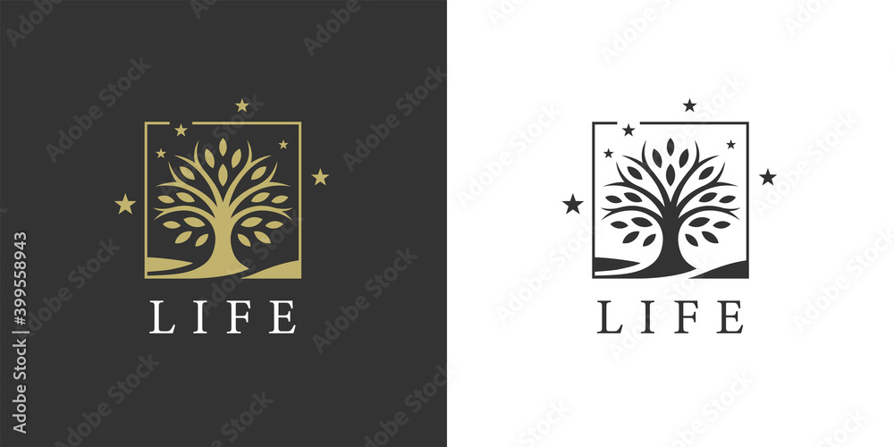 Tree of life logo. Nature symbol. Oak icon. Environment sign. Vector ...