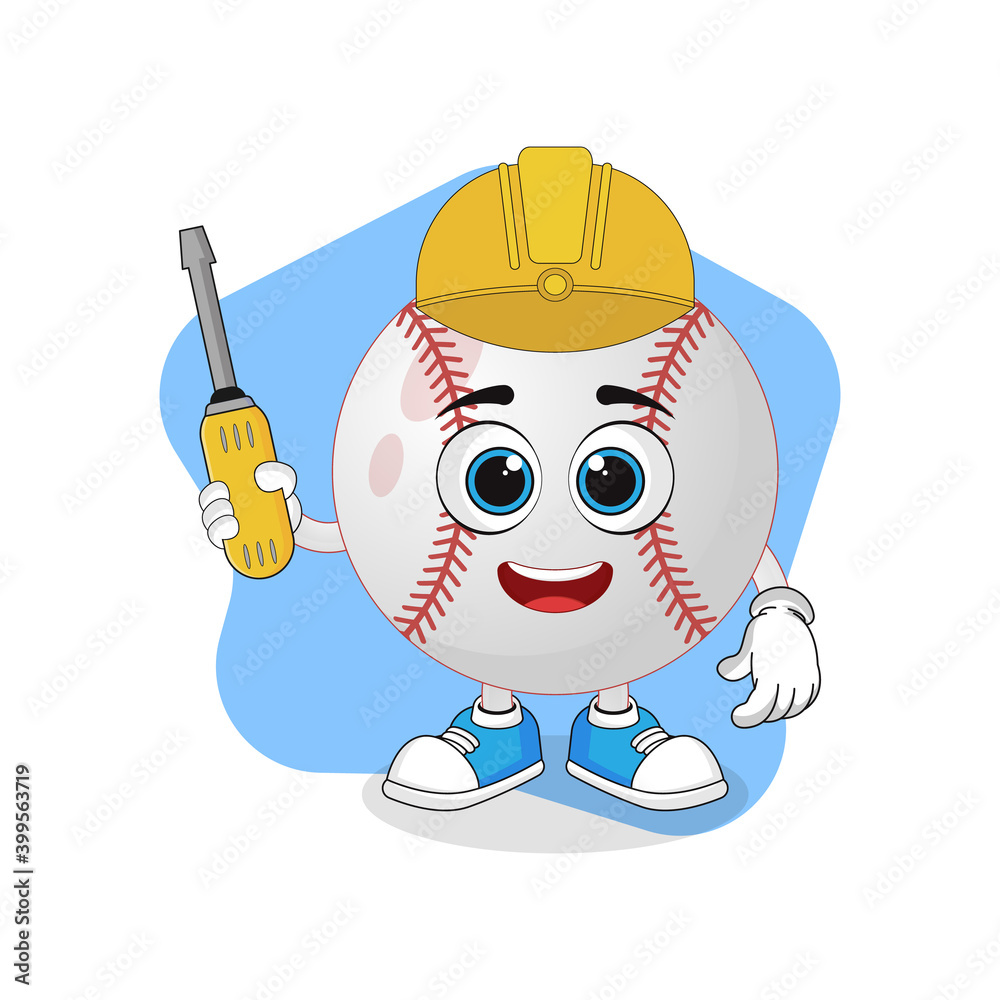 Cute Cartoon Baseball Worked as an Automotive, Good Design For ...