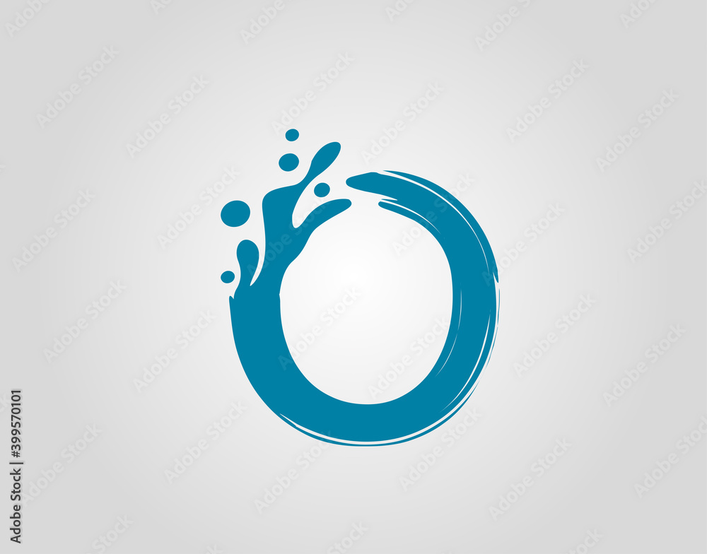 Water Splash Initial O Letter Logo Icon, Blue water alphabet icon ...