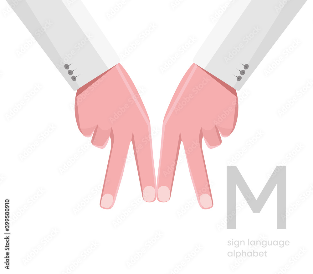 The letter 'M. Turkish handicapped hand alphabet letter M. Disabled ...