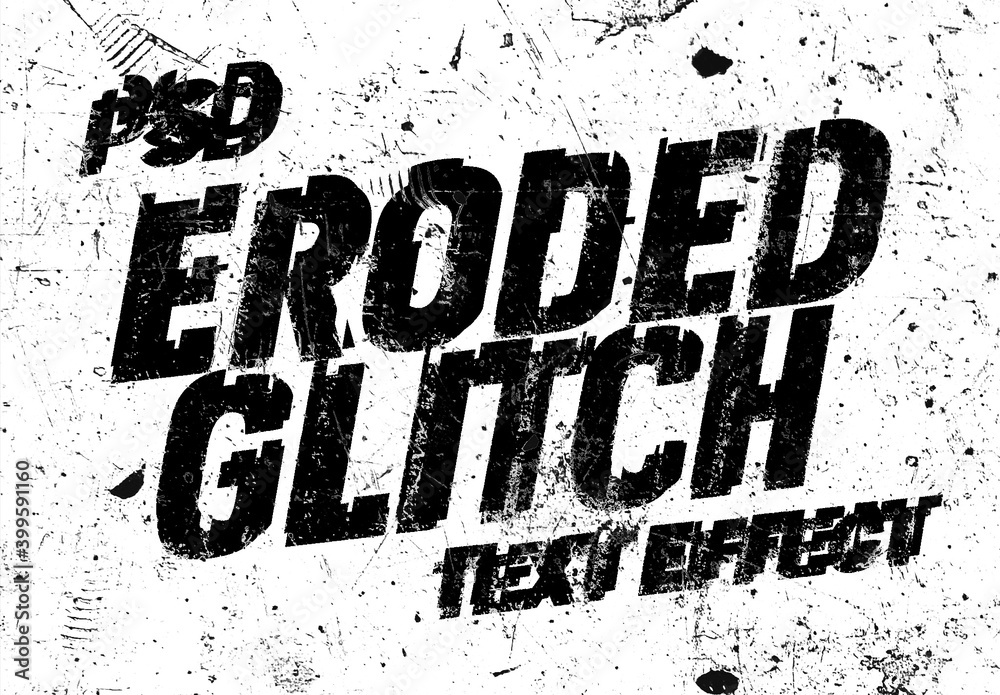 Eroded Text Effect Mockup Stock Template | Adobe Stock