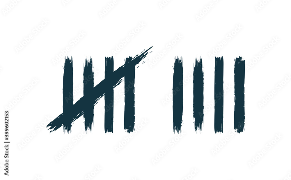 tally numbers counting in slash lines. Isolated Vector Illustration ...