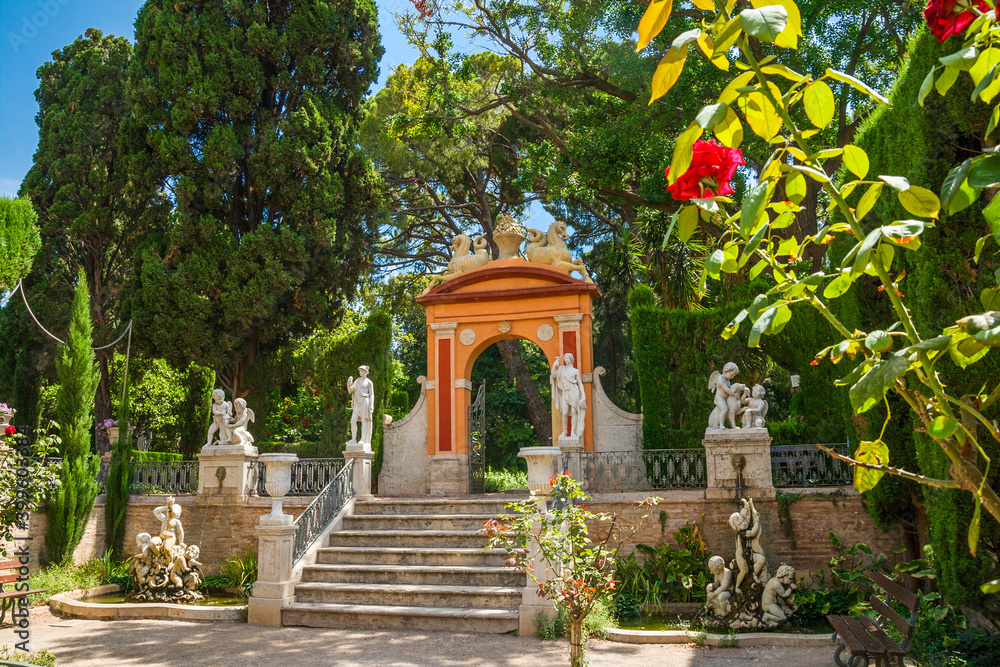 Valencia, Spain-07/20/2019:Monforte Garden - Jardines de Monforte. A ...