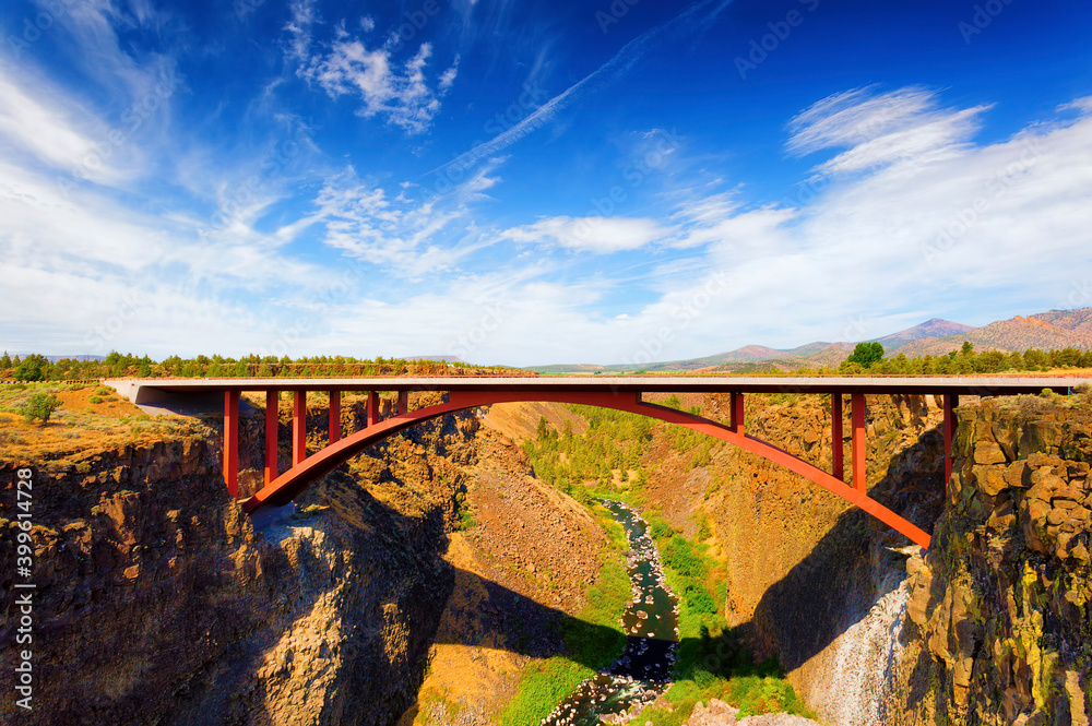 High Bridge over Crooked River Gorge near Redmond, Oregon Stock Photo ...
