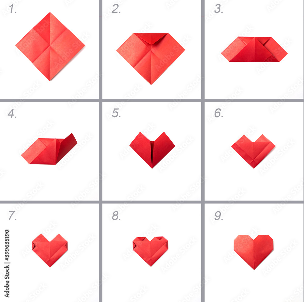 Instructions Step By Step Do It Yourself At Home Paper Heart Origami Instructions Step By Step Do It Yourself At Home Paper Heart Origami