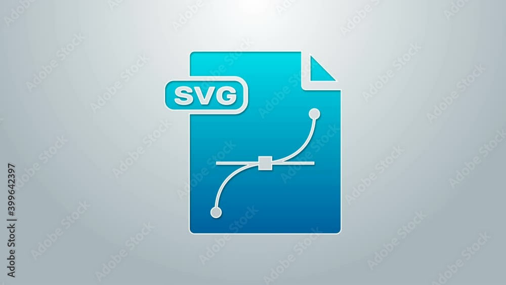 Blue line SVG file document. Download svg button icon isolated on grey ...