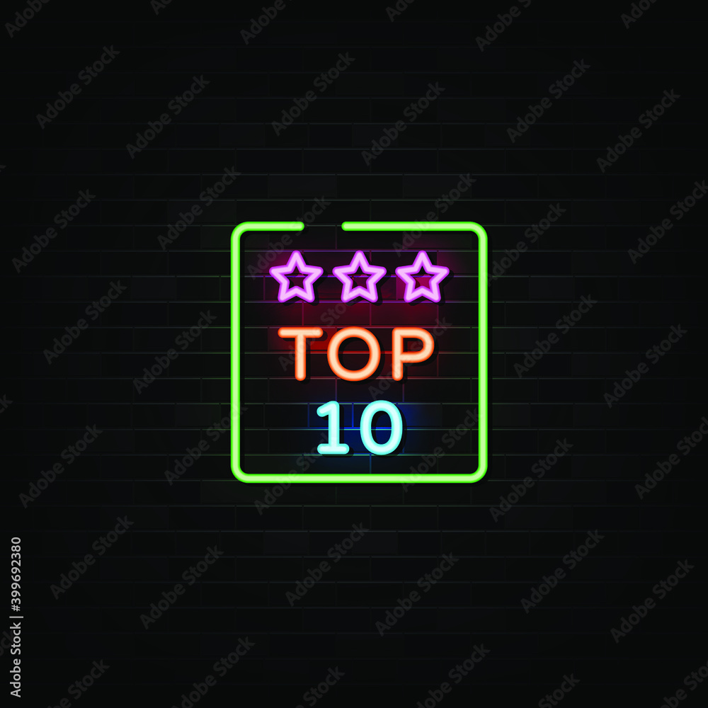 Top 10 neon sign vector. modern trend design. night neon signboard ...