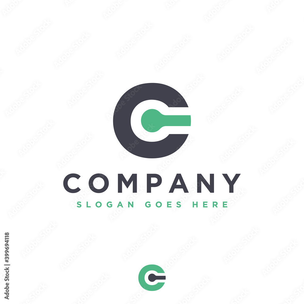 Minimalist C link ,digital, share, connect, Letter C logo icon vector ...