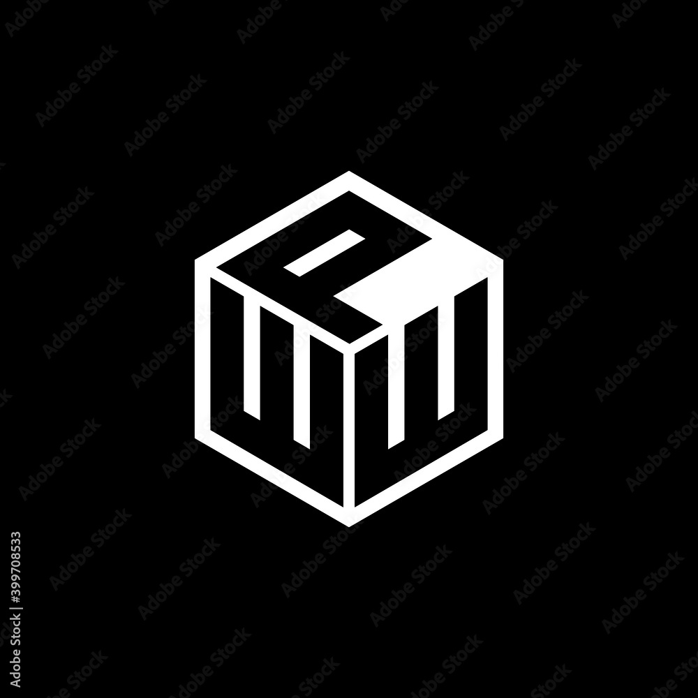Vecteur Stock WWP letter logo design with black background in ...
