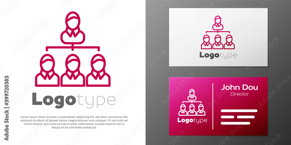 Logotype line Business hierarchy organogram chart infographics icon ...
