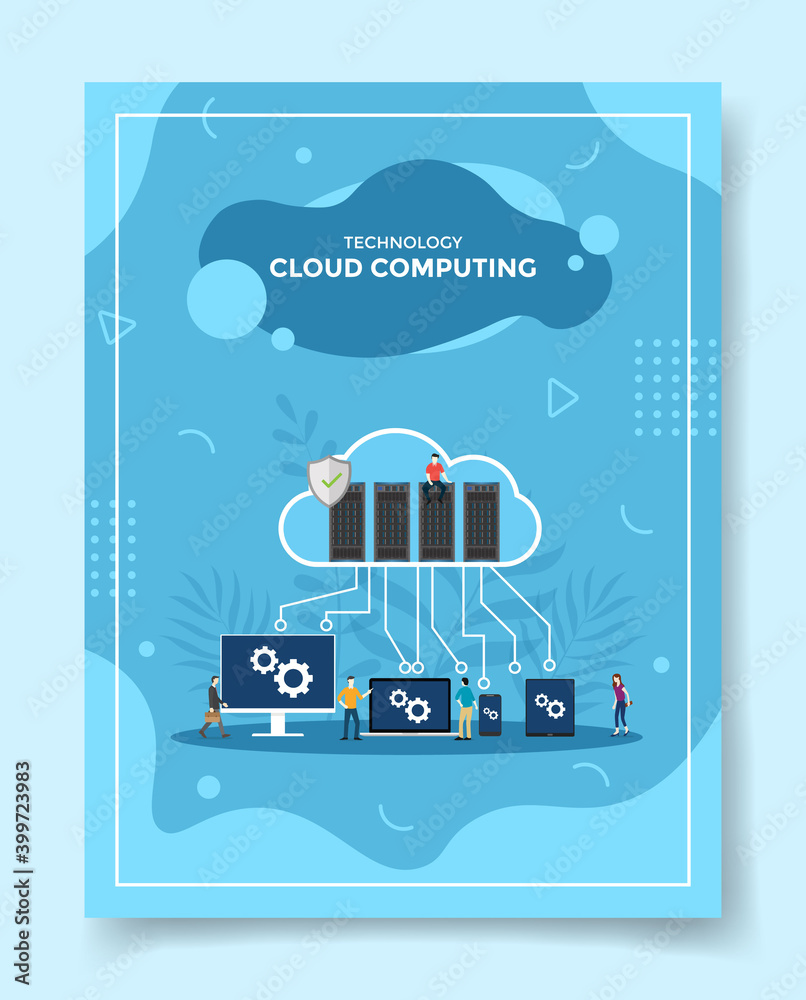 technology cloud computing people around server connection computer ...