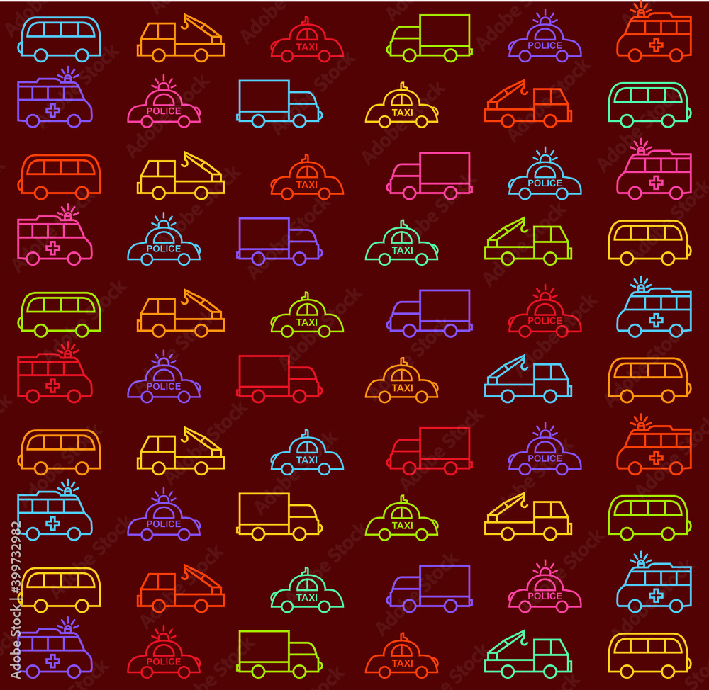 ector seamless colorful vehicles pattern background. Vector repeated ...