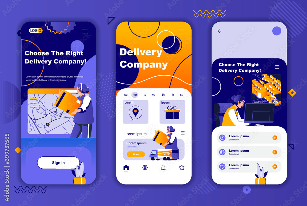 Delivery company unique design kit for social networks stories. Express ...