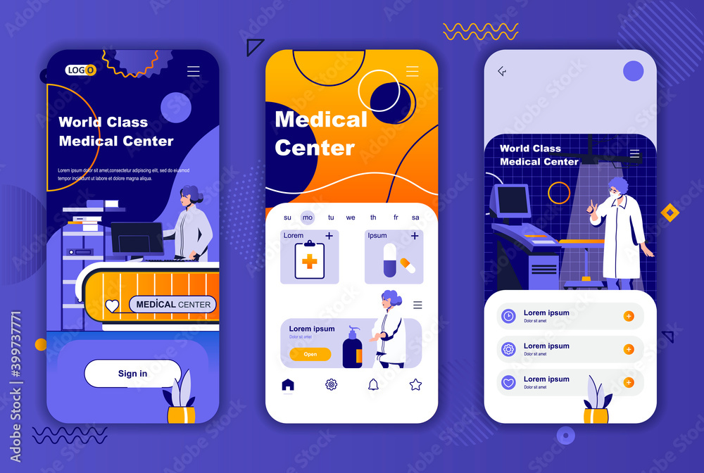 Vetor de Medical center unique design kit for social networks stories ...