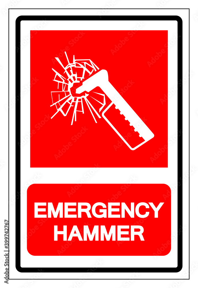 Emergency Hammer Symbol Sign, Vector Illustration, Isolate On White ...