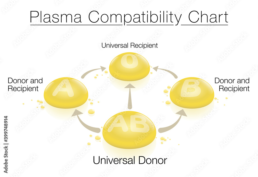 Vetor de Plasma compatibility chart with universal donor AB and ...
