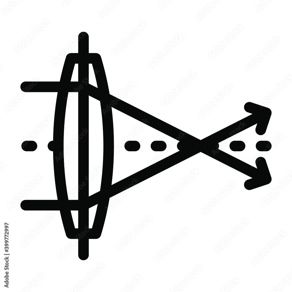 Icon of convex lens in solid editable design Stock Vector | Adobe Stock