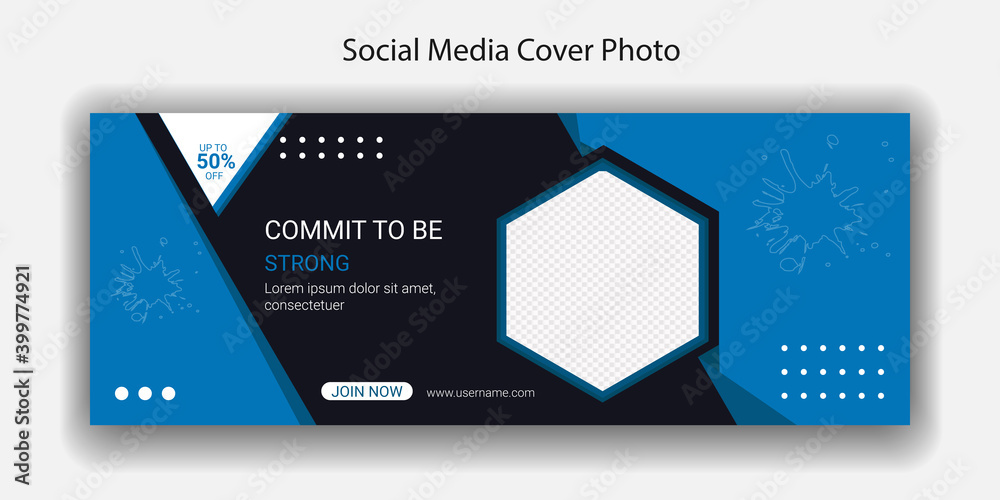 Social Media Facebook Business Cover Page Template Design Stock Vector