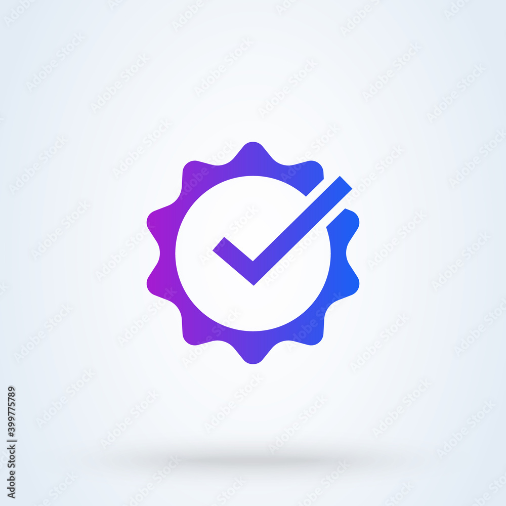 Check mark sign icon or logo. Quality or approved concept. Guaranty ...