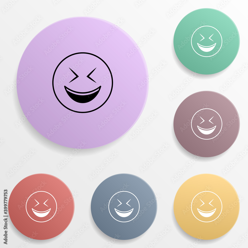 Mockery emoji badge color set icon. Simple glyph, flat vector of emoji ...