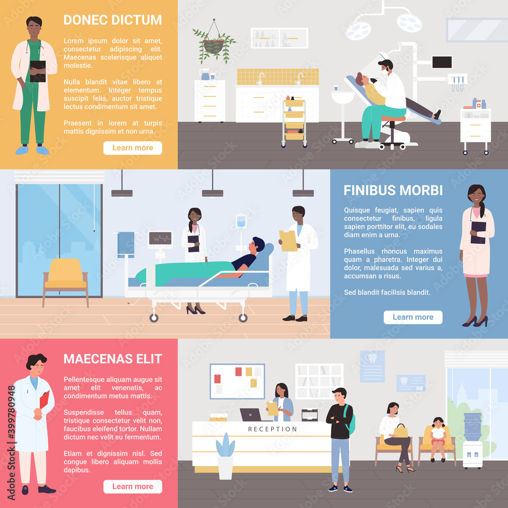 Medicine healthcare service in hospital or medical center vector ...
