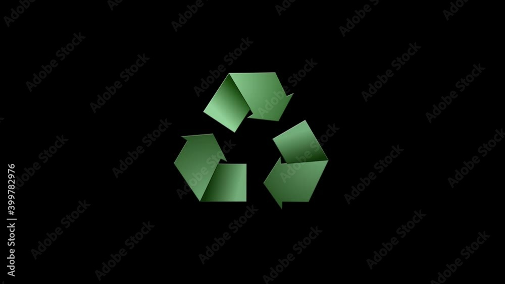 4K Animation Recycle arrow motion graphic animation with dark ...